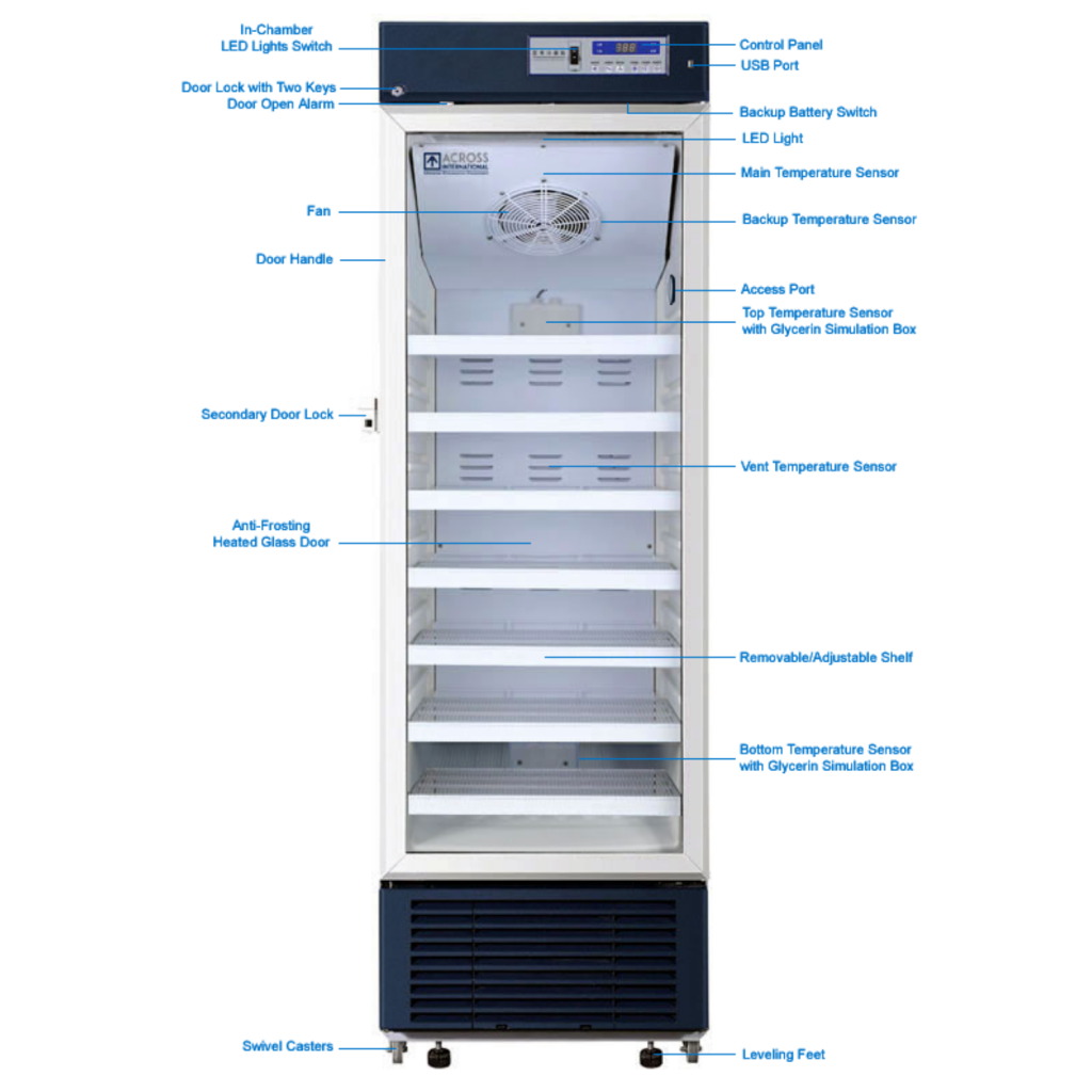 2C to 8C Vaccine Refrigerator Data logger 14 CF lab Drug Storage